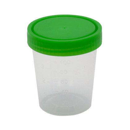 Medi-Inn Urinprobenbecher 125 ml mit grünem Schraubdeckel und ...