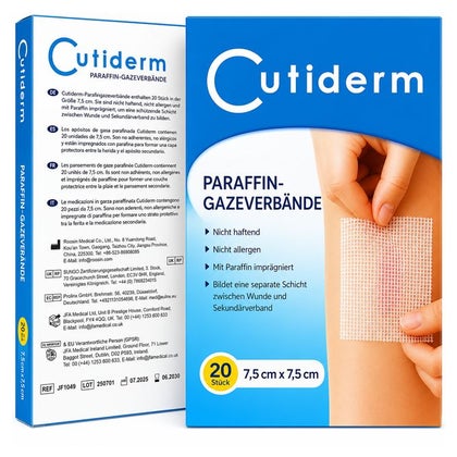 Cutiderm sterile Paraffingaze Kompresse 7.5 cm x 7.5 cm 20 St online ...