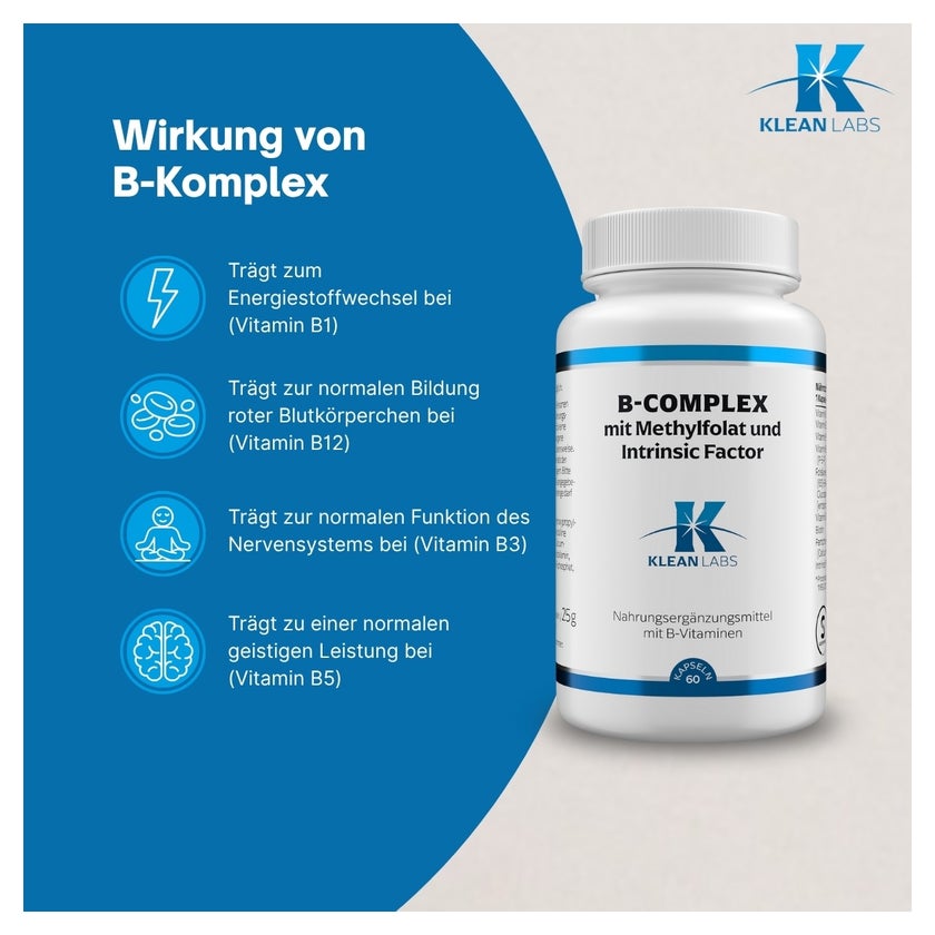 Klean Labs B-Complex mit Methylfolat + Intrinsic F 60 St online kaufen ...