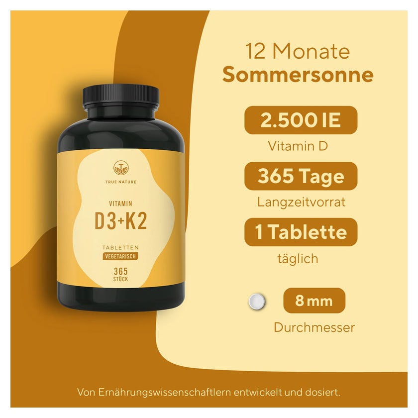Vitamin D3 K2 hochdosiert - D3 2500 IE - Made in Germany 730 St online ...