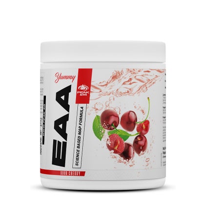 PEAK Yummy EAA - 400g - Geschmack Sour Cherry I 25 Portionen I essenzielle Aminosäuren I ...