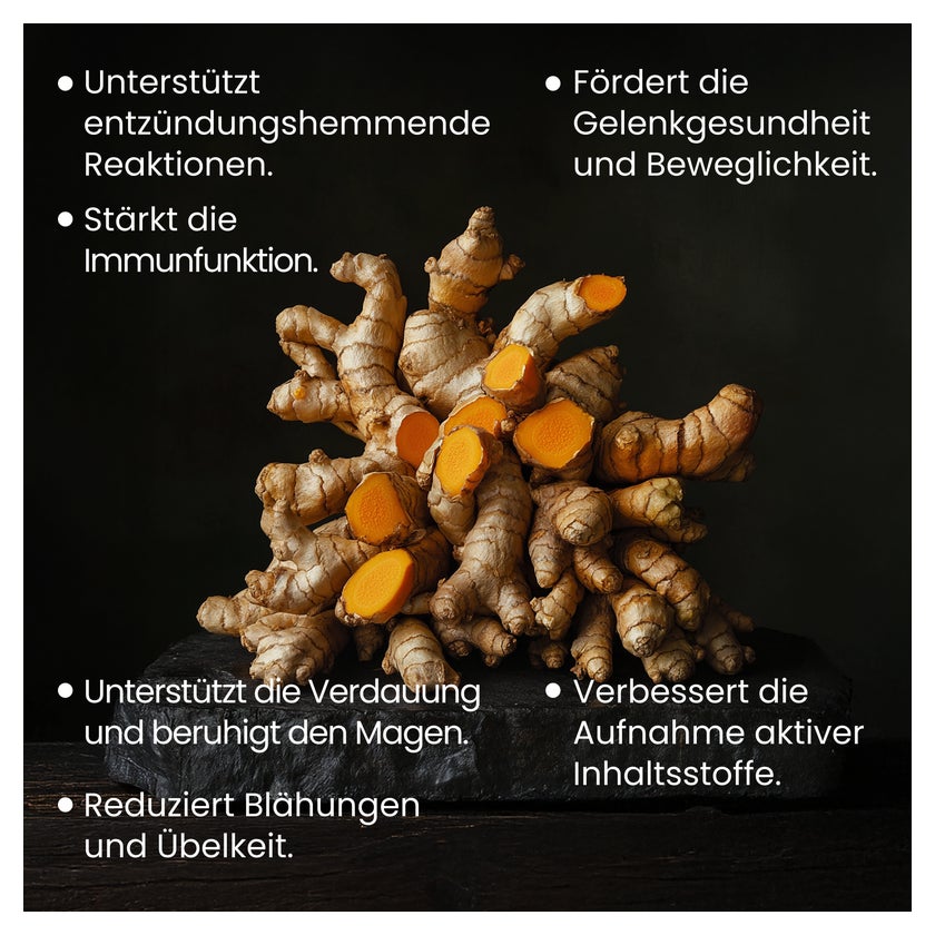 BIO Kurkuma Komplex Kapseln Hochdosiert, mit Ingwer, Schwarzem Pfeffer ...