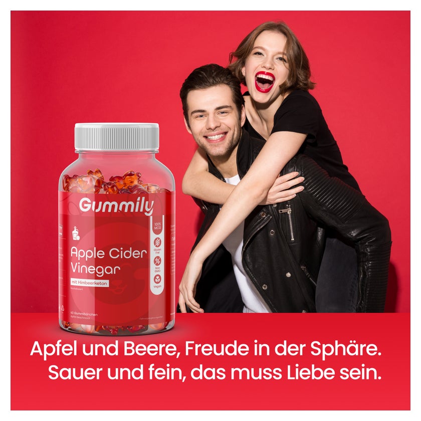Gummily® Apfelessig Gummibärchen hochdosiert - apple vinegar cidar 60 ...