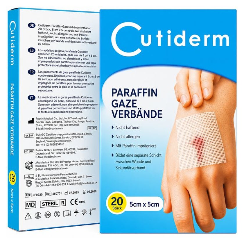 Cutiderm sterile Paraffingaze-Kompresse 5 cm x 5 cm 20 St online kaufen ...