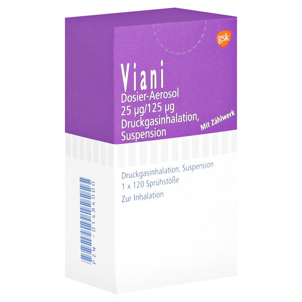 VIANI Dosier-Aerosol 25 µg/125 µg 120 Hub 120 Sp, 120 Sp online kaufen ...
