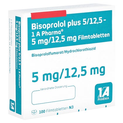 BISOPROLOL plus 5/12,5-1A Pharma Filmtabletten 100 St mit E-Rezept ...