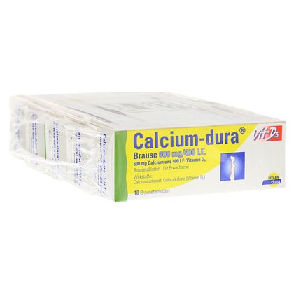 Calcium DURA Vit D3 Brause 600 mg/400 I. 50 St online kaufen | DocMorris