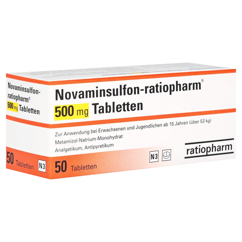 NOVAMINSULFON-ratiopharm 500 mg Tabletten 50 St mit E-Rezept kaufen ...