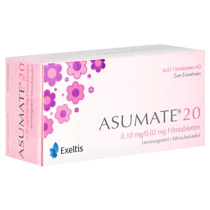 Asumate 20 0,1 mg/0,02 mg Filmtabletten 6X21 St mit E-Rezept kaufen | DocMorris