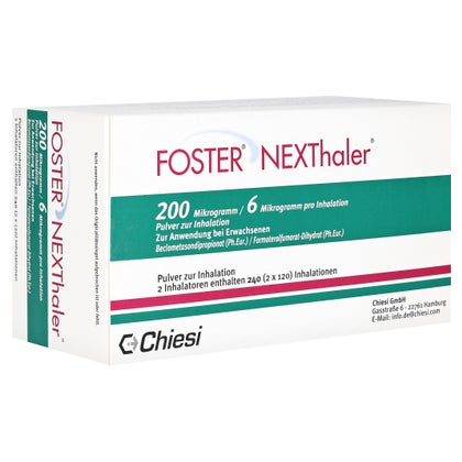 FOSTER NEXThaler 200/6 µg 120 ED Inhalationspulver 2 St mit E-Rezept ...