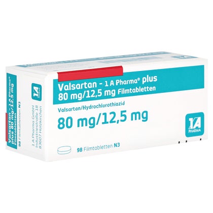VALSARTAN-1A Pharma plus 80/12,5 mg Filmtabletten 98 St, 98 St online ...