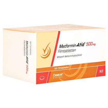 Metformin Atid 500 mg Filmtabletten 180 St mit E-Rezept kaufen | DocMorris