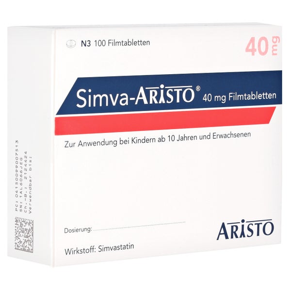 Simva Aristo 40 mg Filmtabletten 100 St, 100 St online kaufen | DocMorris