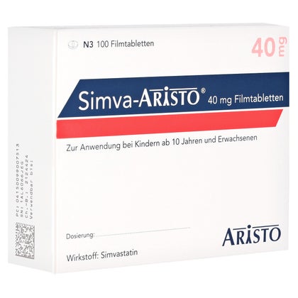 Simva Aristo 40 mg Filmtabletten 100 St mit E-Rezept kaufen | DocMorris