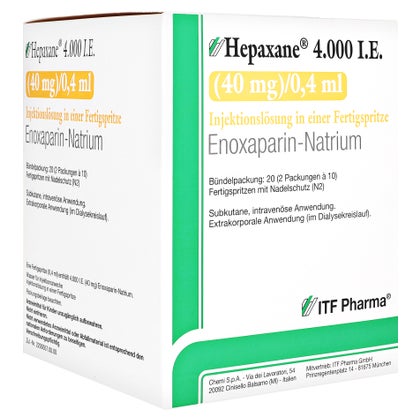 HEPAXANE 4.000 I.E. 40 mg/0,4 ml Inj.-Lsg.i.e.FS 20 St mit E-Rezept ...