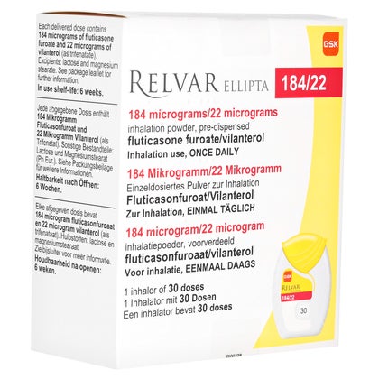 RELVAR Ellipta 184 Mikrogramm/22 Mikrogramm Inh.P. 1X30 St mit E-Rezept ...
