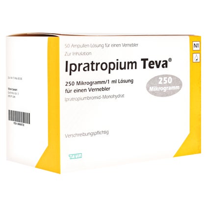 IPRATROPIUM Teva 250 µg/1 ml Lsg.f.e.Vernebl. 50X1 ml mit E-Rezept ...