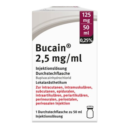BUCAIN 0,25% 2,5mg/ml Inj.L.125mg/50ml Dsfl. 50 ml mit E-Rezept kaufen ...