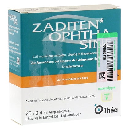 Zaditen Ophtha sine 0,25 mg/ml Augentr.E - Reimport 20 St online kaufen ...