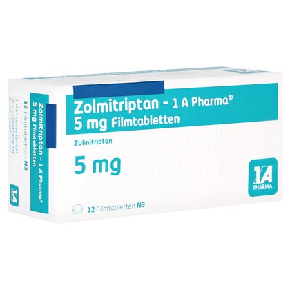 ZOLMITRIPTAN-1A Pharma 5 mg Filmtabletten 12 St mit E-Rezept kaufen ...