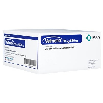 Velmetia 50 Mg/850 mg Filmtabletten 196 St mit E-Rezept kaufen | DocMorris