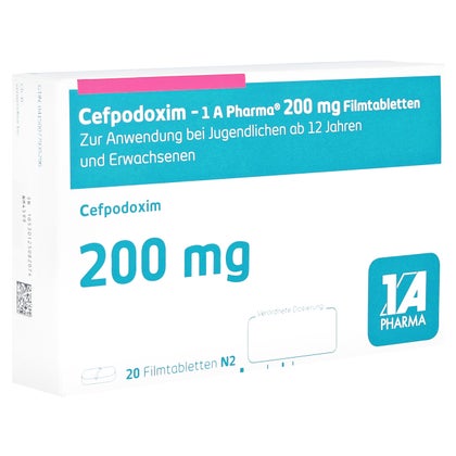 CEFPODOXIM-1A Pharma 200 mg Filmtabletten 20 St mit E-Rezept kaufen ...