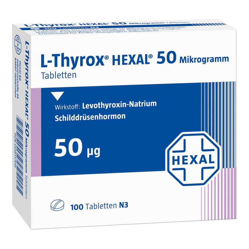 L-thyrox Hexal 50 Mikrogramm Tabletten 100 St mit E-Rezept kaufen ...