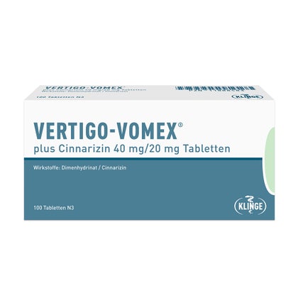 VERTIGO VOMEX plus Cinnarizin 40 mg/20 mg Tabl. 100 St mit E-Rezept kaufen | DocMorris