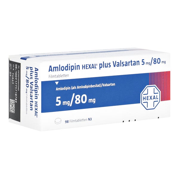 AMLODIPIN HEXAL plus Valsartan 5mg/80mg Filmtab. 98 St, 98 St online ...