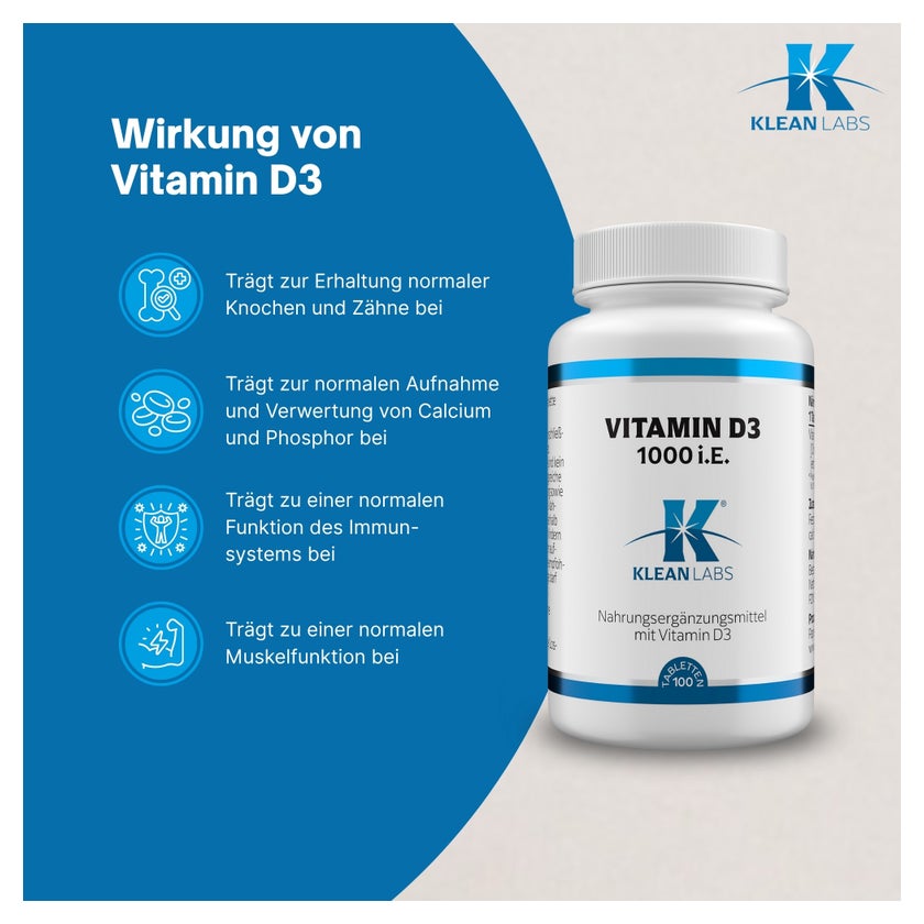 Klean Labs Vitamin D 1000 i.E. 100 St online kaufen | DocMorris