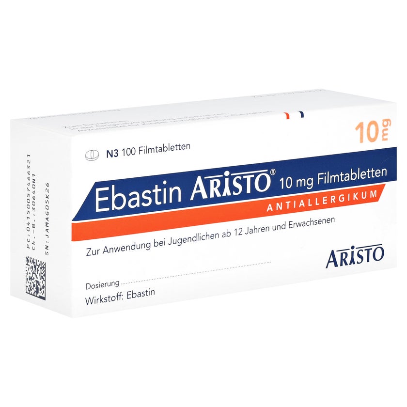 Ebastin Aristo 10 mg Filmtabletten 100 St mit E-Rezept kaufen | DocMorris
