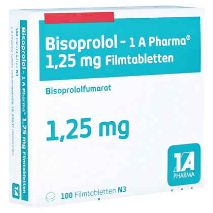 BISOPROLOL-1A Pharma 1,25 mg Filmtabletten 20 St, 20 St online kaufen ...