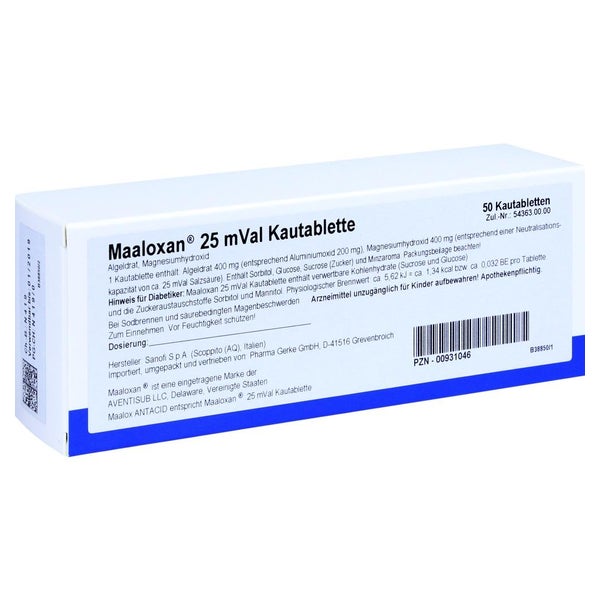 Maaloxan 25 mVal Kautabletten - Reimport 50 St, 50 St online kaufen ...