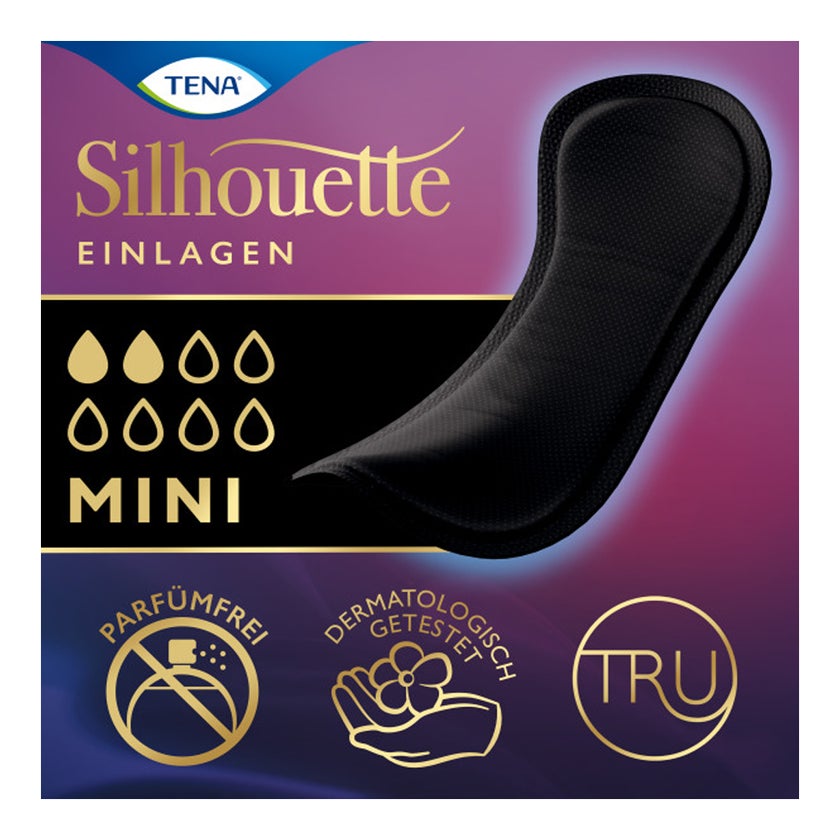 TENA Silhouette Noir Mini diskrete Slipeinlagen, 18 Stück 6X18 St ...