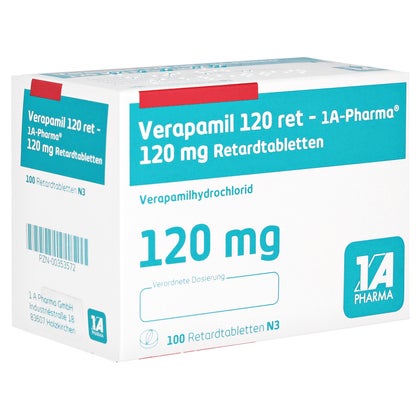 Verapamil 120 Retard-1a Pharma Tabl. 100 St mit E-Rezept kaufen | DocMorris