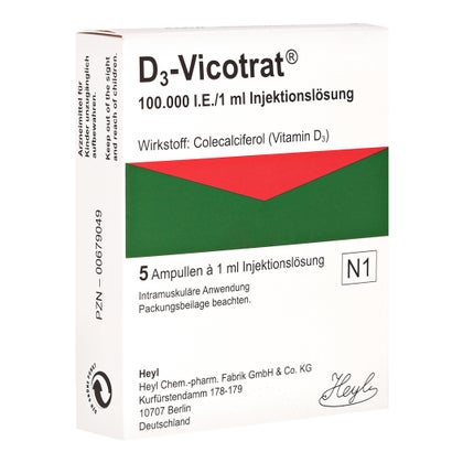 D3 VICOTRAT Injektionslsg.z.intramusk.Anwend.Amp. 5X1 ml mit E-Rezept ...