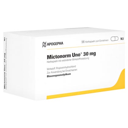MICTONORM Uno 30 mg Hartk.m.veränd.Wirkst.-Frs. 98 St mit E-Rezept ...