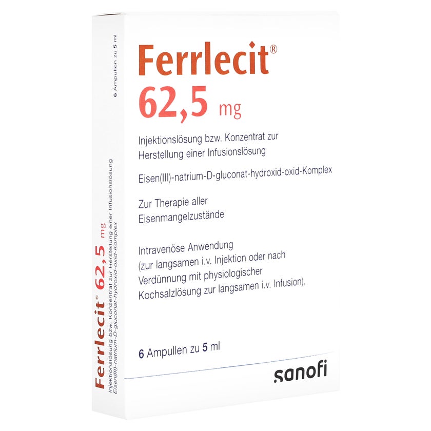 Ferrlecit 62,5 mg Inj.Lsg.bzw.Konz.Her.I 6X5 ml mit E-Rezept kaufen ...