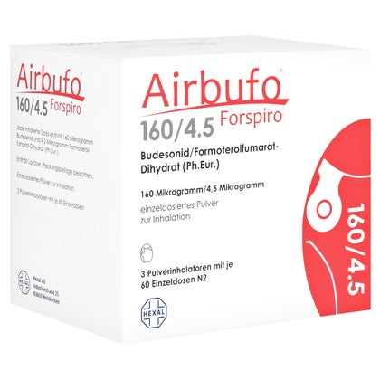 AIRBUFO Forspiro 160 µg/4,5 µg/Dosis 3x60 ED 180 Sp mit E-Rezept kaufen ...