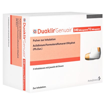 DUAKLIR Genuair 340 µg/12 µg Plv.z.Inhalation 60ED 180 Sp mit E-Rezept ...