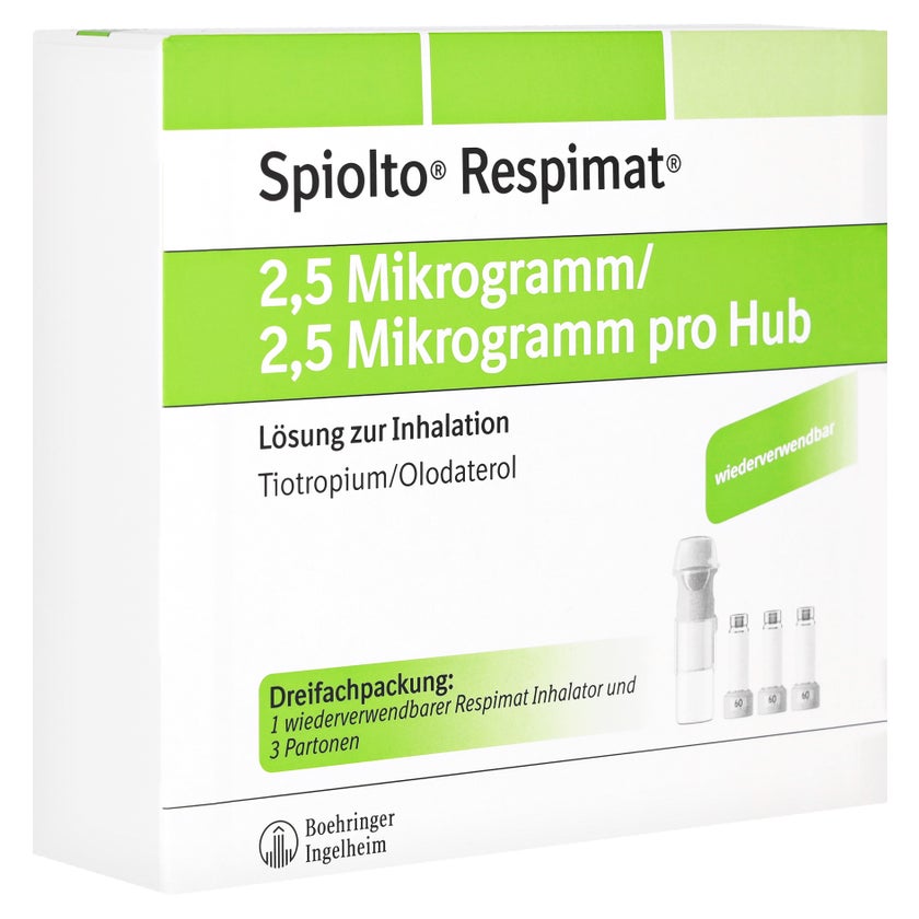 SPIOLTO Respimat 2,5 µg/2,5 µg Hub wiederverwendb. 3X4,0 ml mit E ...