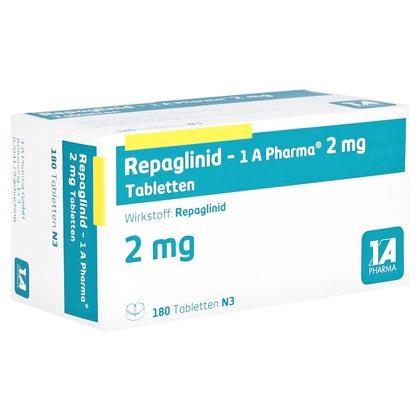 Repaglinid-1a Pharma 2 mg Tabletten 180 St mit E-Rezept kaufen | DocMorris