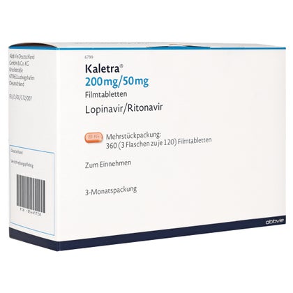 KALETRA 200 mg/50 mg Filmtabletten 3 Mon.Pckg. 360 St mit E-Rezept ...