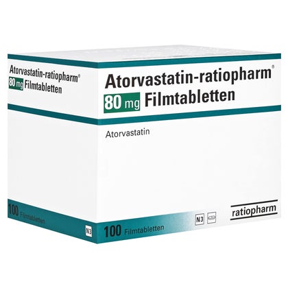 ATORVASTATIN-ratiopharm 80 mg Filmtabletten 100 St mit E-Rezept kaufen ...