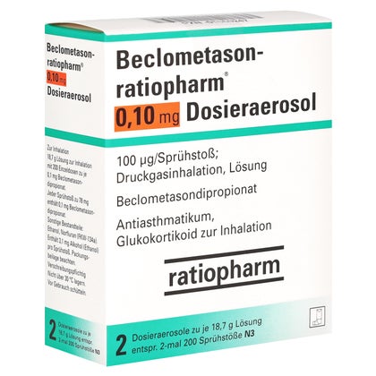 BECLOMETASON-ratiopharm 0,10mg Dosieraer.2x200 Hub 2 St mit E-Rezept ...