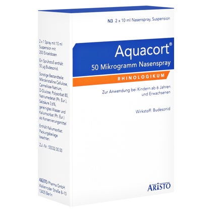 AQUACORT 50 Mikrogramm Nasenspray 2x200 ED 2X10 ml mit E-Rezept kaufen ...