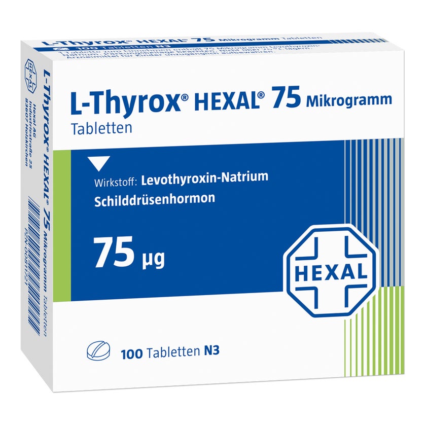 L-thyrox Hexal 75 Mikrogramm Tabletten 100 St mit E-Rezept kaufen ...