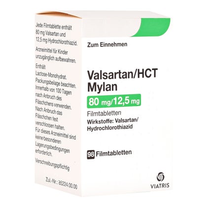 VALSARTAN/HCT Mylan 80 mg/12,5 mg Filmtabletten 98 St mit E-Rezept ...