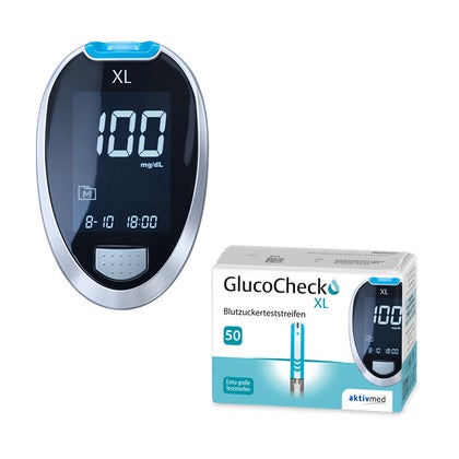 GlucoCheck XL Set [mg/dl] mit 60 Teststreifen zur Kontrolle des ...