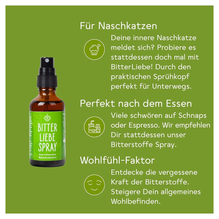 BitterLiebe Bitterstoffe Spray 50ml - Bittertropfen als Spray aus Die ...